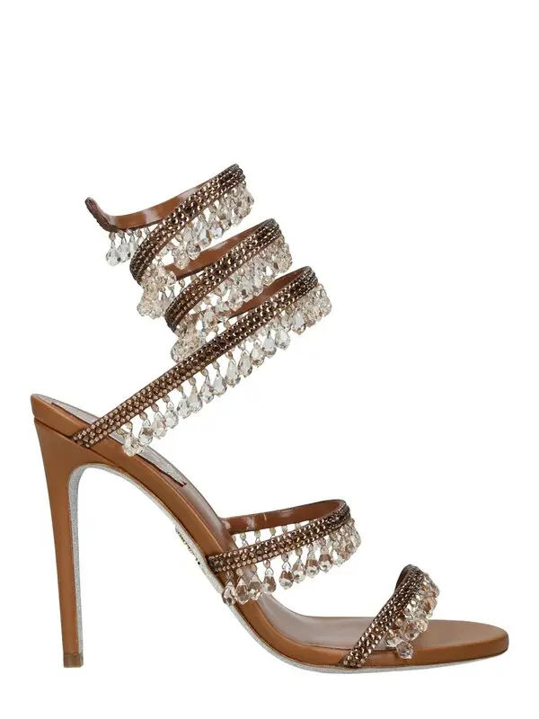 Rene Caovilla Embellished Chandelier Sandals 105 - Brown