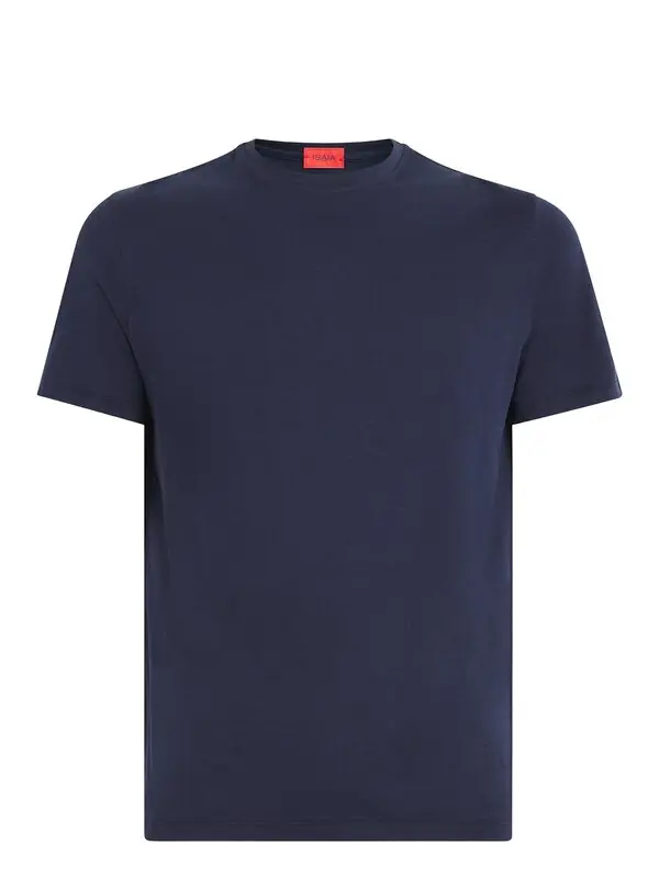 Isaia Silk-cotton T-shirt - Navy