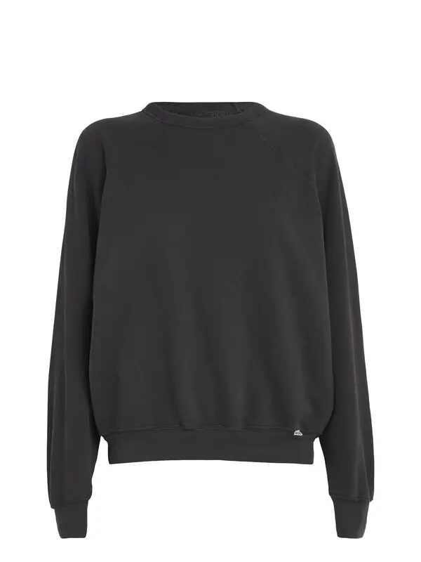 MOTHER Cotton The Biggie Concert Sweatshirt - Black