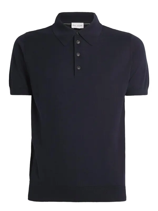 Pal Zileri Silk-cotton Polo Shirt - Navy
