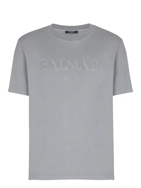 Balmain Cotton Vintage Logo T-shirt - Grey