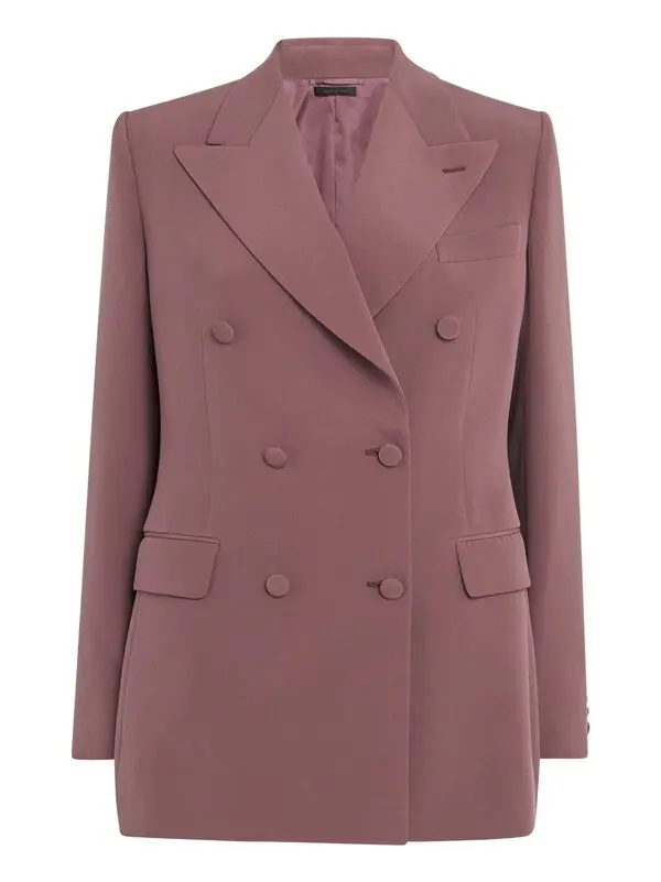 Brioni Flavia Silk Double-breasted Blazer - Pink