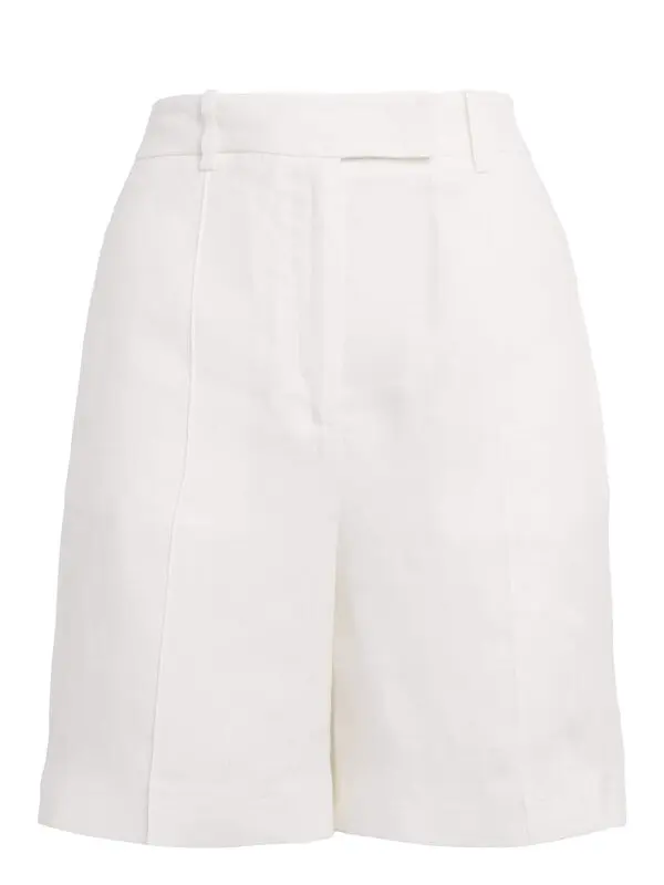 Eleventy Tailored Linen Bermuda Shorts - White