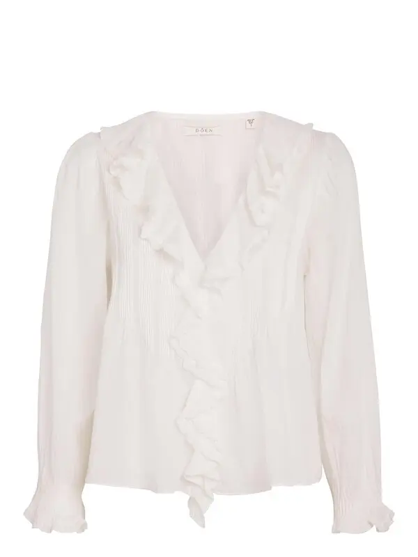 DÔEN Ruffled Hardy Blouse - White