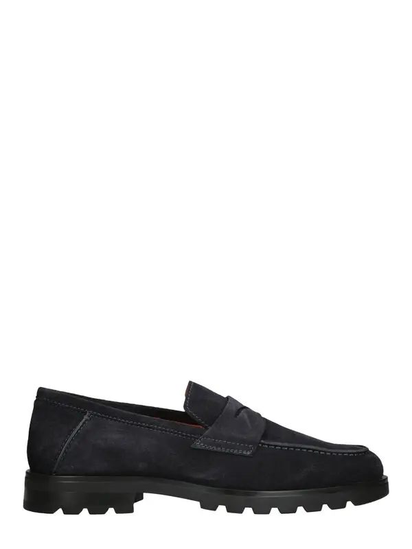 Santoni Suede Detroit Roccia Loafers - Navy