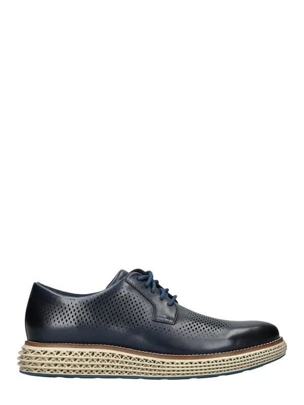 Cole Haan Leather Oxford Sneakers - Navy