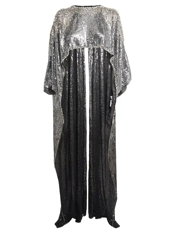 Jenny Packham Sequin Cassia Cape Gown - Black