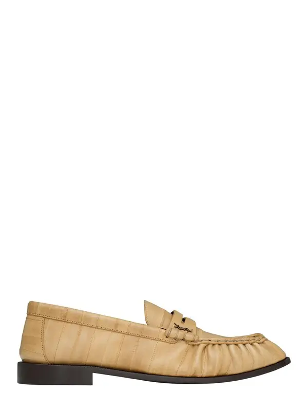 Saint Laurent Leather Loafers - Beige