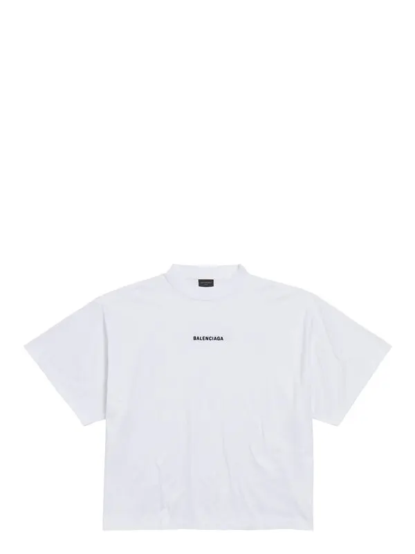 Balenciaga Logo Cropped T-shirt - White