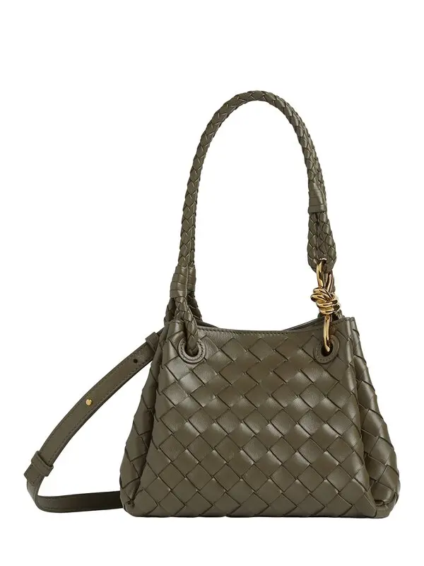 Bottega Veneta Small Lambskin Parachute Shoulder Bag - Green