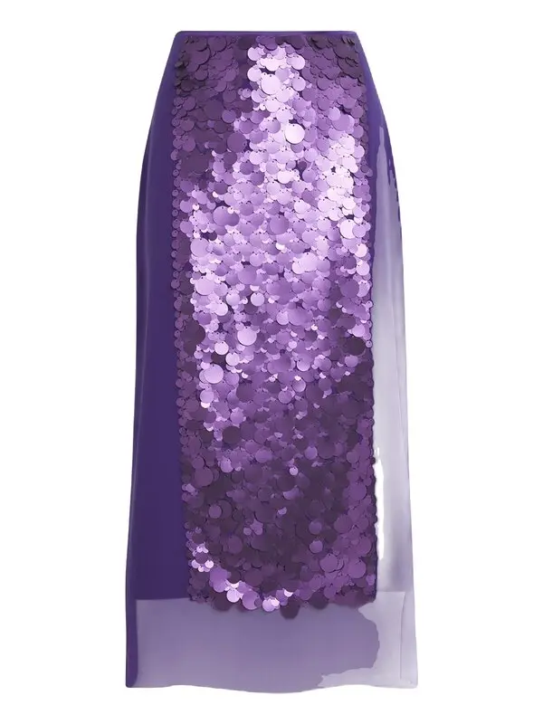 JOSEPH Chiffon Embellished Cambo Midi Skirt - Purple