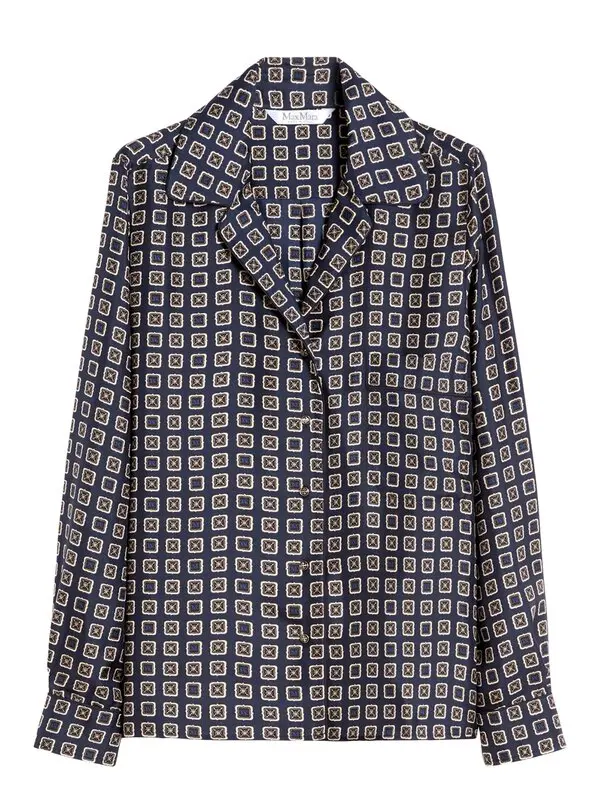 Max Mara Silk Printed Shirt - Blue
