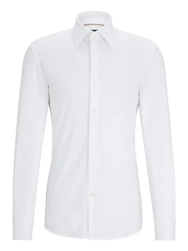 BOSS Stretch-cotton Slim Shirt - White