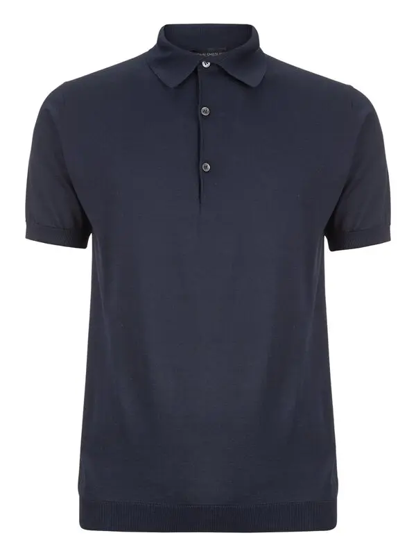 John Smedley Cotton-cashmere Elias Polo Shirt - Navy