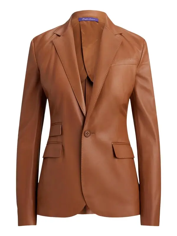 Ralph Lauren Parker Leather Blazer - Brown