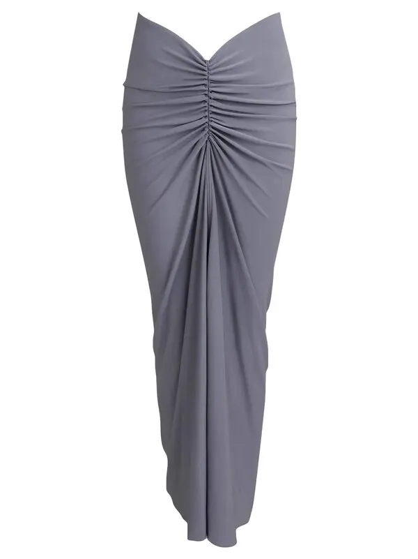 Alaïa Draped Bodycon Maxi Dress - Grey