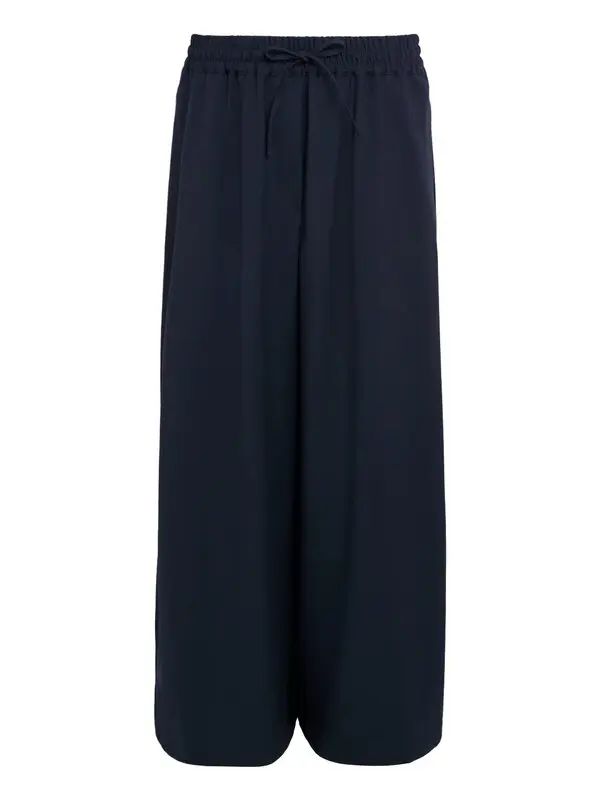 Max Mara Virgin Wool Wide-leg Trousers - Blue