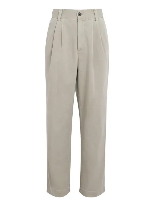 AGOLDE Cotton Pleated Slater Trousers - Grey