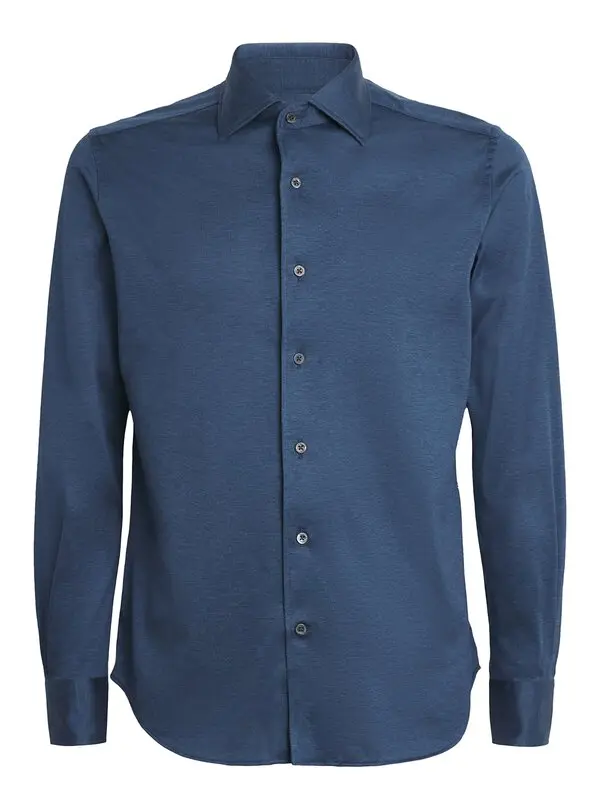 Corneliani Cotton Long-sleeve Shirt - Blue
