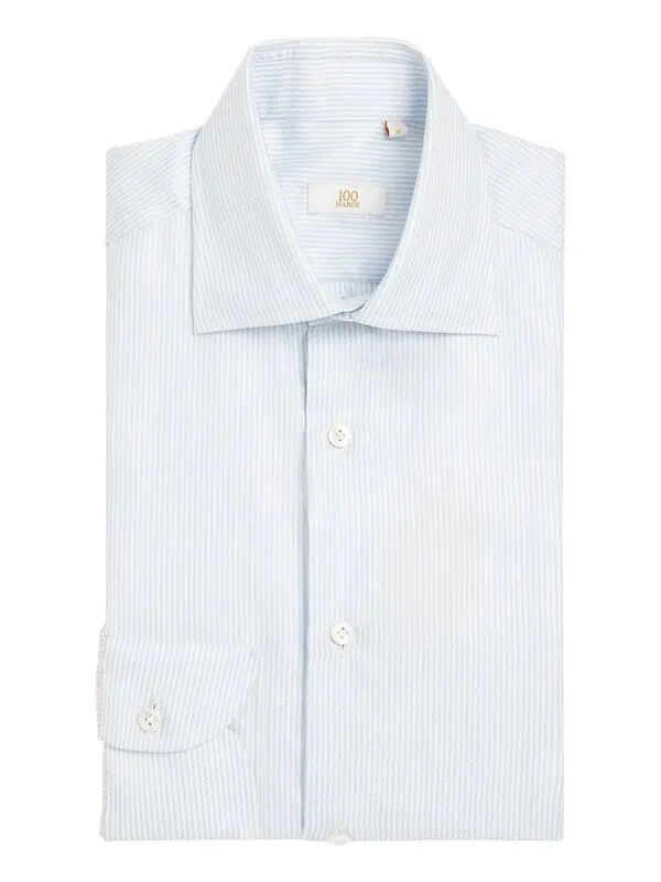 100HANDS Cotton Stripe Shirt - Blue