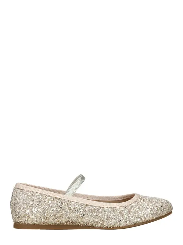 PAPOUELLI Leather Glitter Ballet Flats - Silver