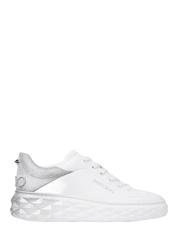 JIMMY CHOO Diamond Maxi Leather Sneakers - White