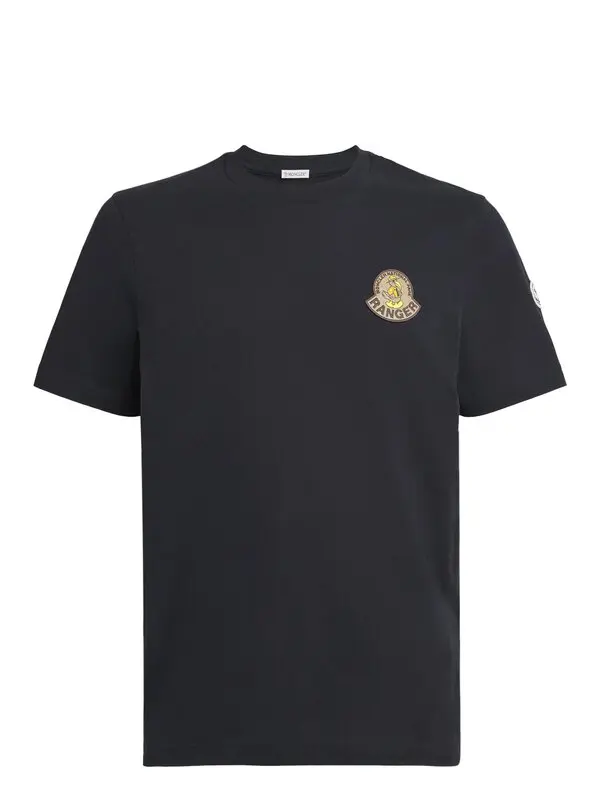 Moncler Cotton Mon Duck Logo T-shirt - Black
