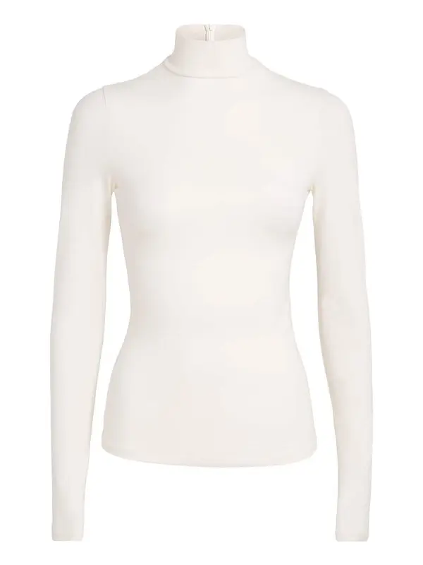 SKIMS Stretch-cotton Jersey Rollneck Top - Ivory
