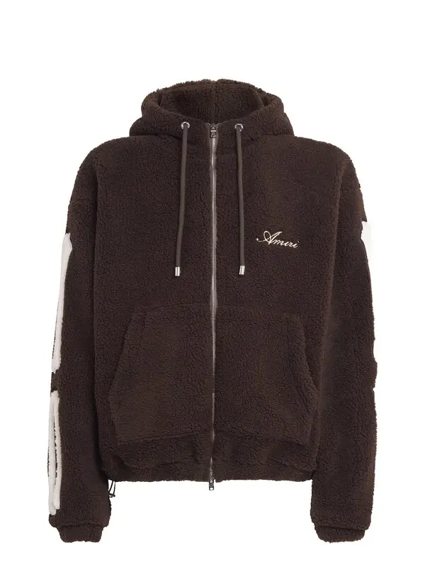 Amiri Fleece Bones Hoodie - Brown