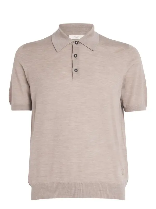 Purdey Wool Polo Shirt - Beige