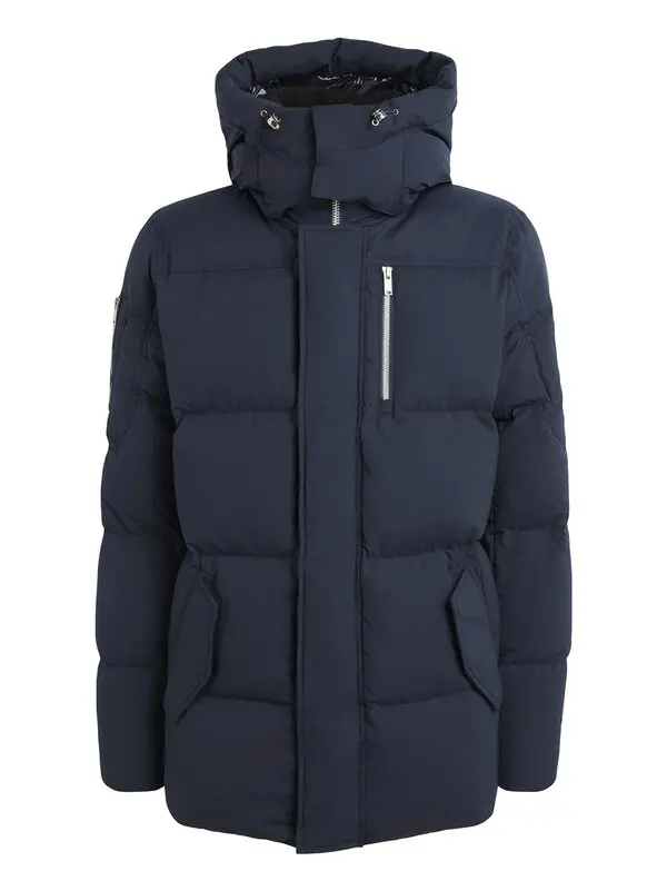 Moose Knuckles Down Shearling-trim 3q Jacket - Navy