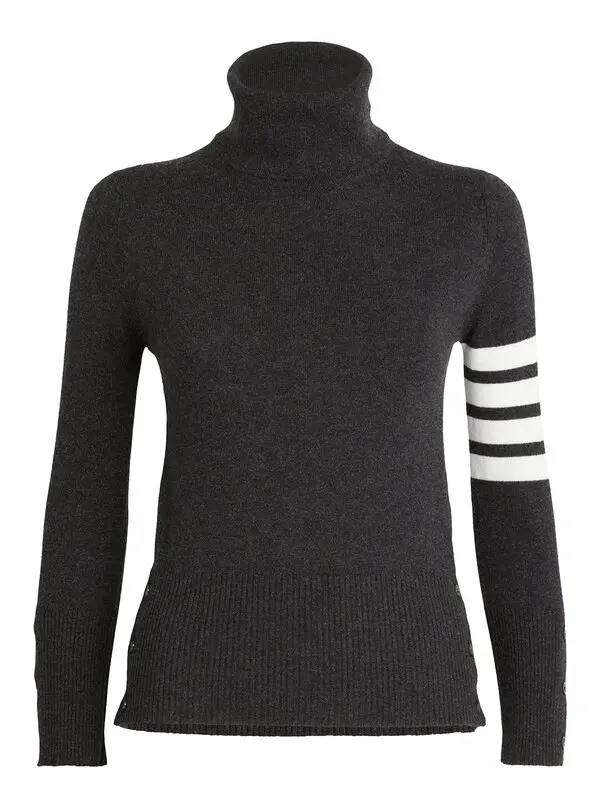 Thom Browne Cashmere 4-bar Rollneck Sweater - Grey