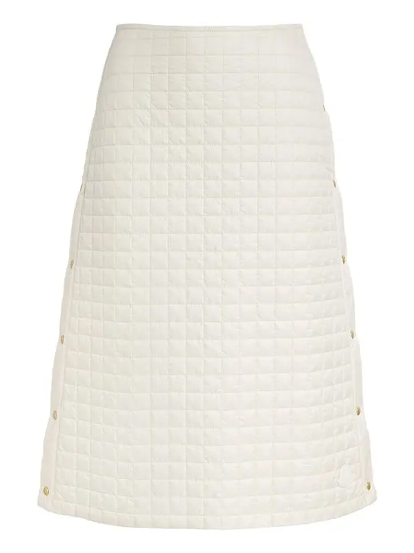Moncler Microfiber Quilted Midi Skirt - Beige