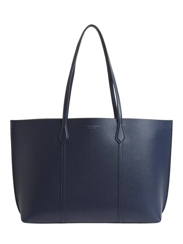 Tory Burch Leather Perry Tote Bag - Navy