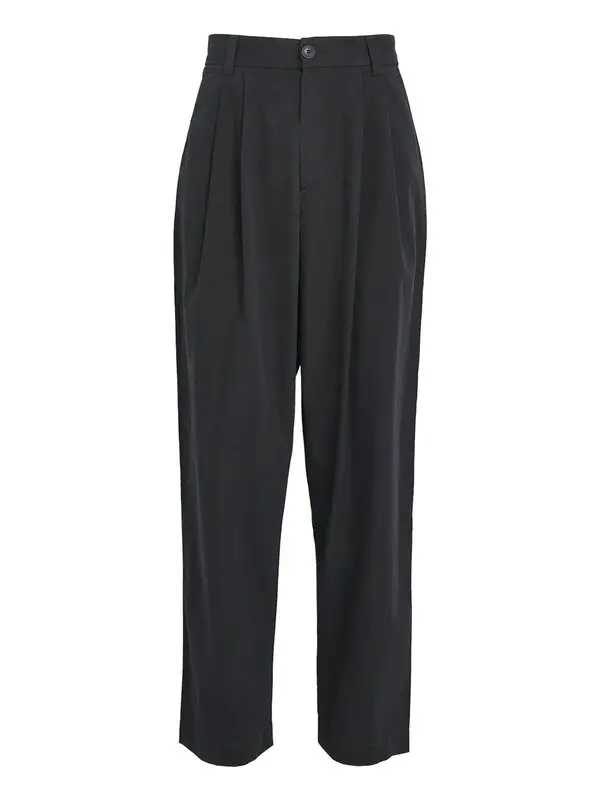 AGOLDE Cotton Pleated Slater Trousers - Black