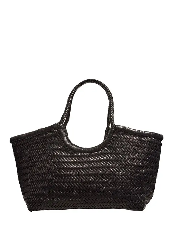 Dragon Diffusion Large Woven Leather Nantucket Tote Bag - Black