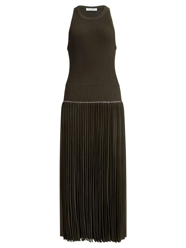 Alaïa Knitted Maxi Dress - Green