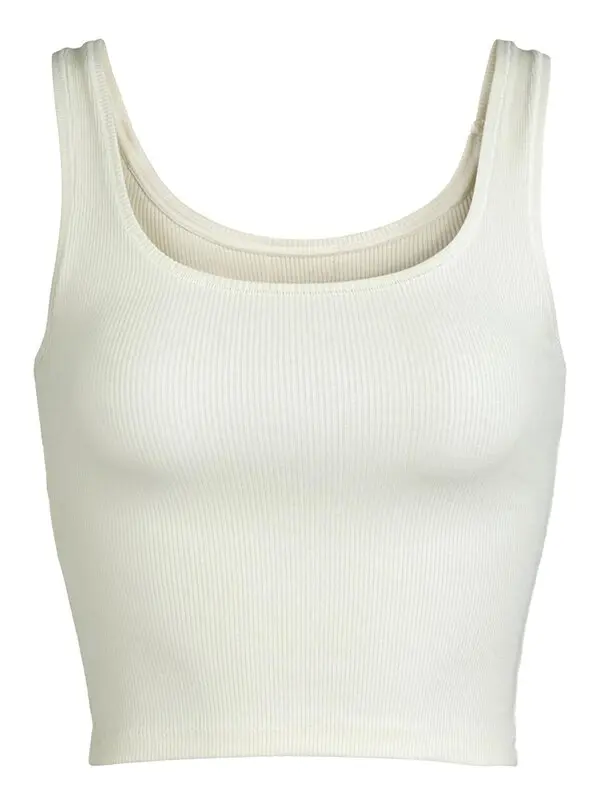 SKIMS Cotton Ribbed Cropped Tank Top - Ivory