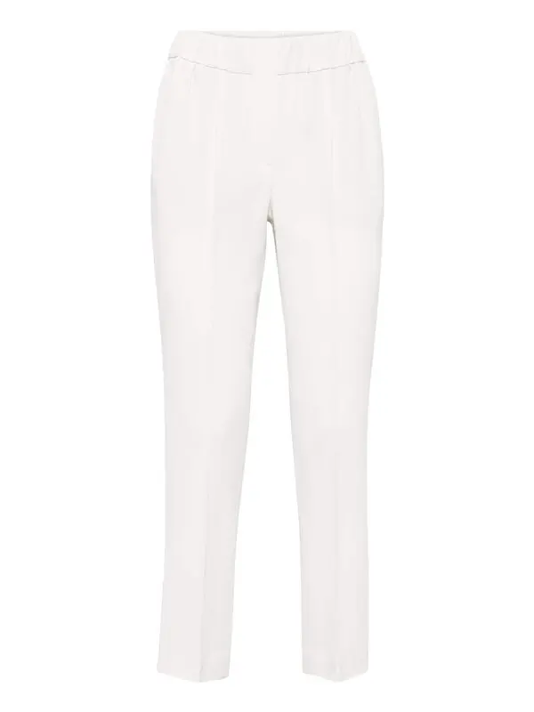 Brunello Cucinelli Crepe Cady Slim Trousers - White