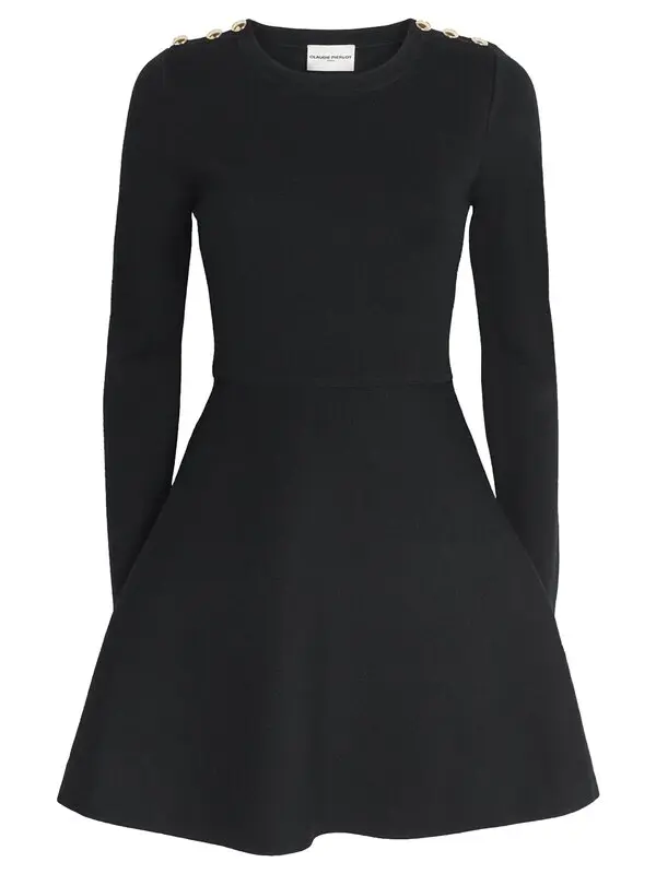Claudie Pierlot Knitted Mini Skater Dress - Black
