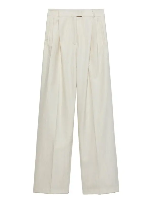 Max & Co. Cotton-wool Straight Trousers - White
