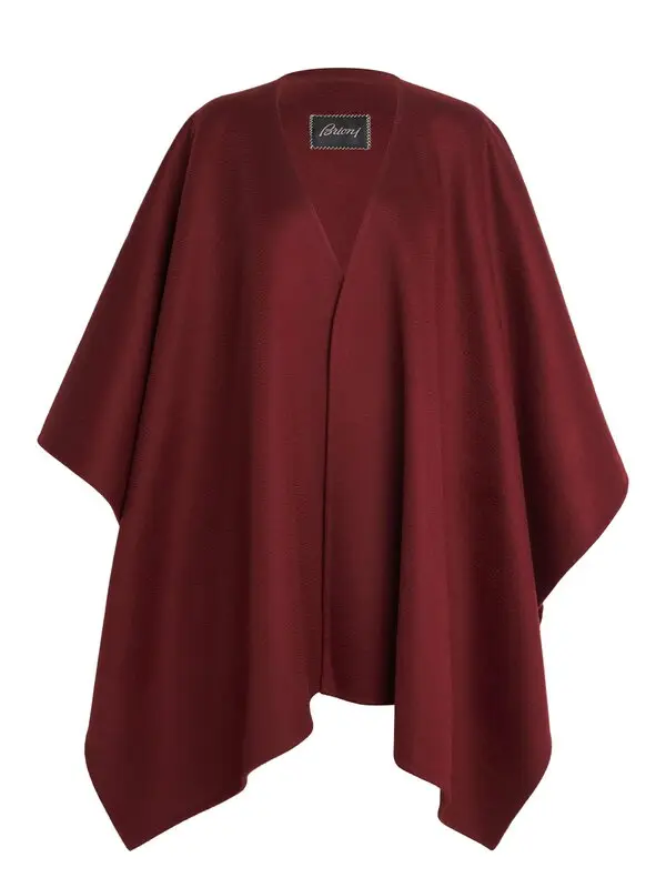 Brioni Cashmere Double-faced Cape - Red