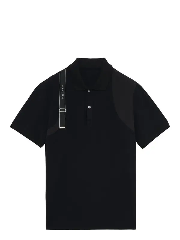 Alexander McQueen Cotton Harness Polo Shirt - Black