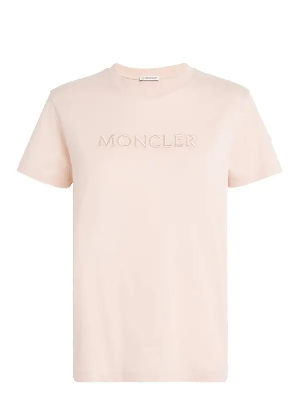 Moncler Cotton Logo T-shirt - Nude