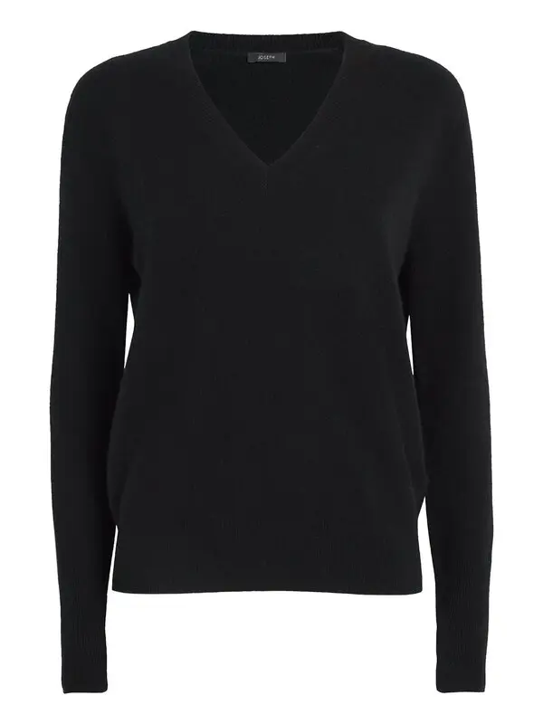 JOSEPH Cashmere V-neck Sweater - Black