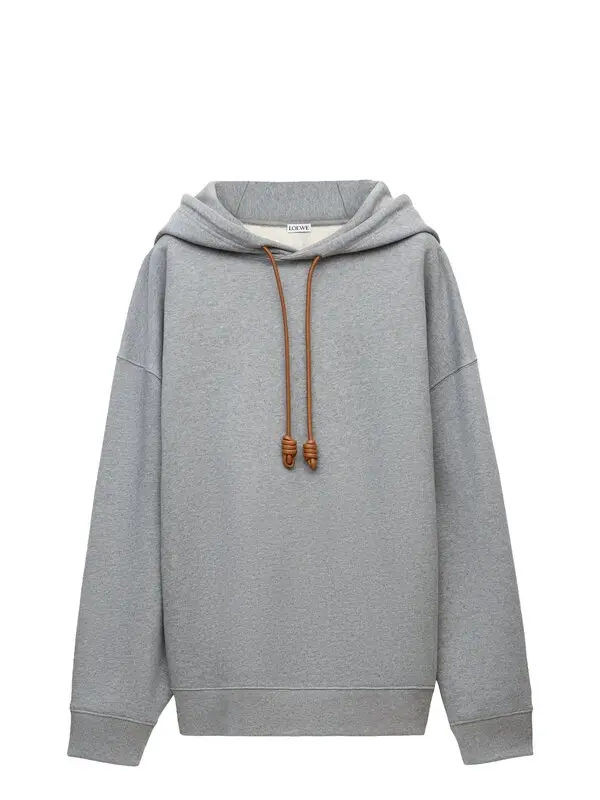 Loewe Cotton-blend Anagram Hoodie - Grey