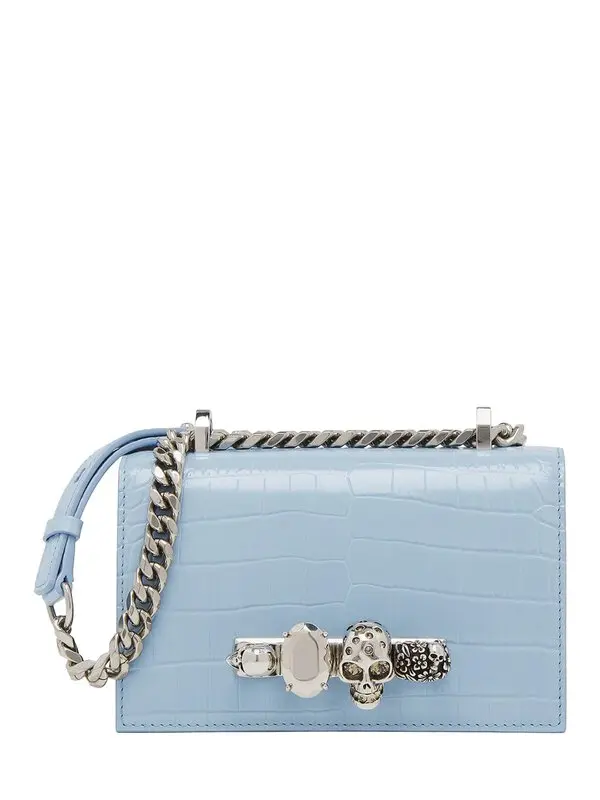 Alexander McQueen Mini Leather Jewelled Satchel - Blue
