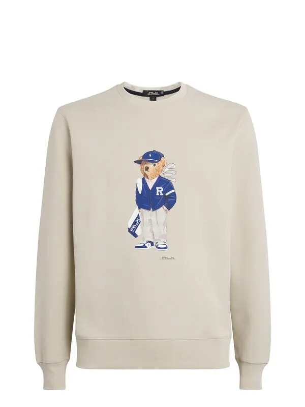 Rlx Ralph Lauren Cotton-blend Performance Polo Bear Sweatshirt - Beige