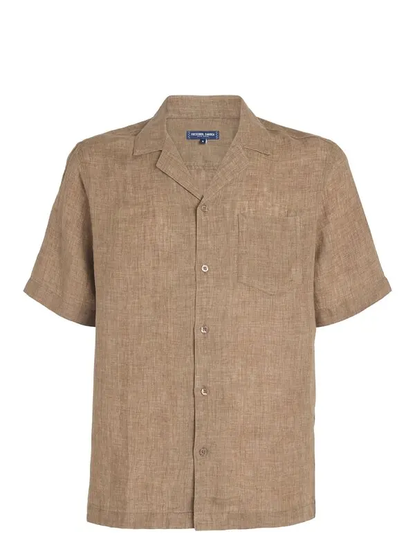 Frescobol Carioca Linen Angelo Shirt - Green
