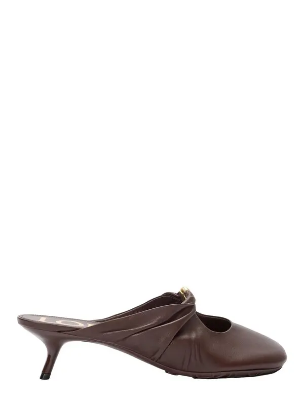 Loewe Lambskin Pebble Soft Heeled Mules 45 - Brown